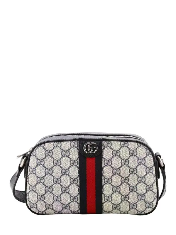 Gucci Ophidia Camera Bag Gg Coated Canvas - Blue