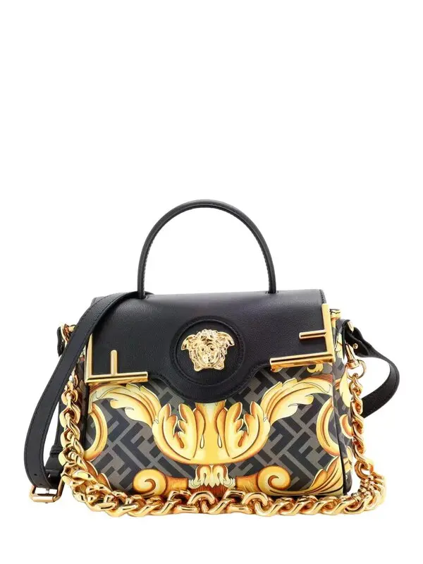 Versace X Fendace La Medusa Top Handle Satchel - Black