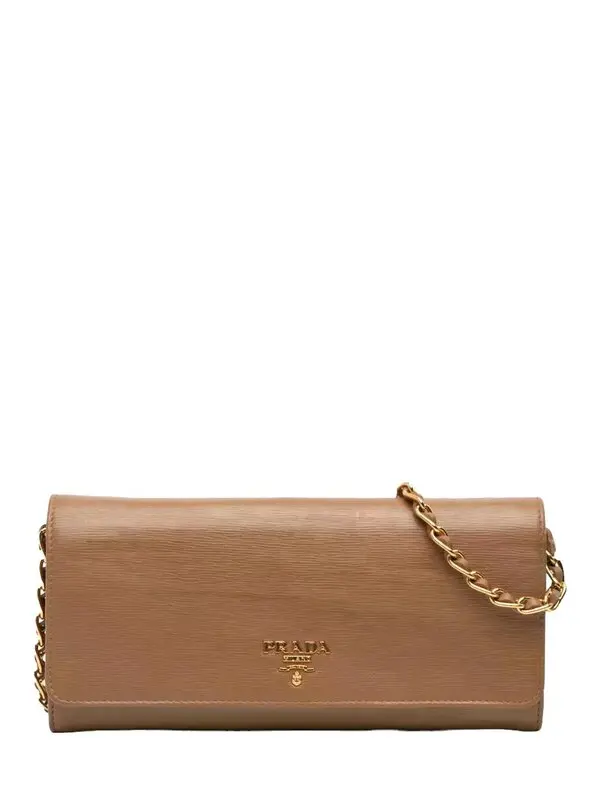 Prada Vitello Move Wallet On Chain Crossbody Bag - Brown