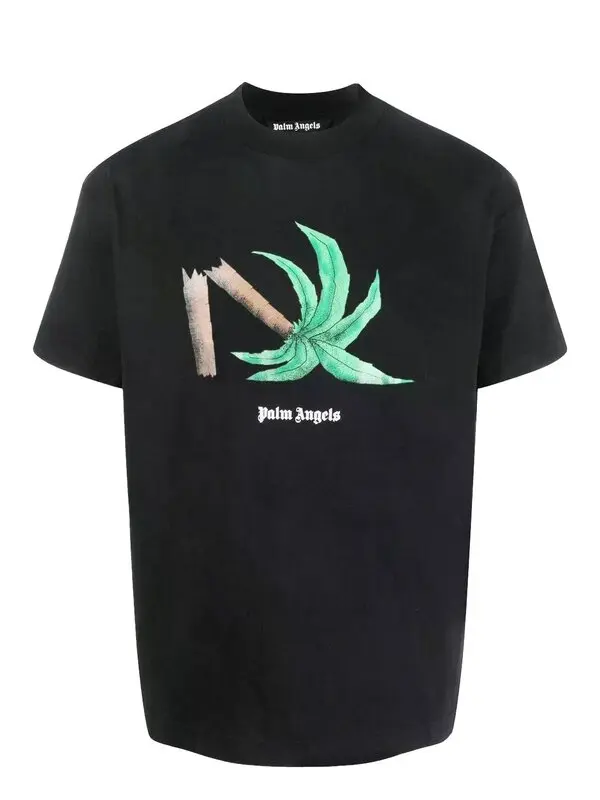 Palm Angels Broken Palm Print T-shirt - Black
