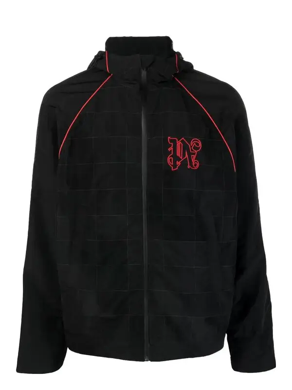 Palm Angels Logo-embroidered Shell Jacket - Black