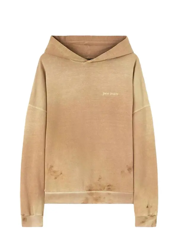 Palm Angels Logo-embroidered Hoodie - Brown