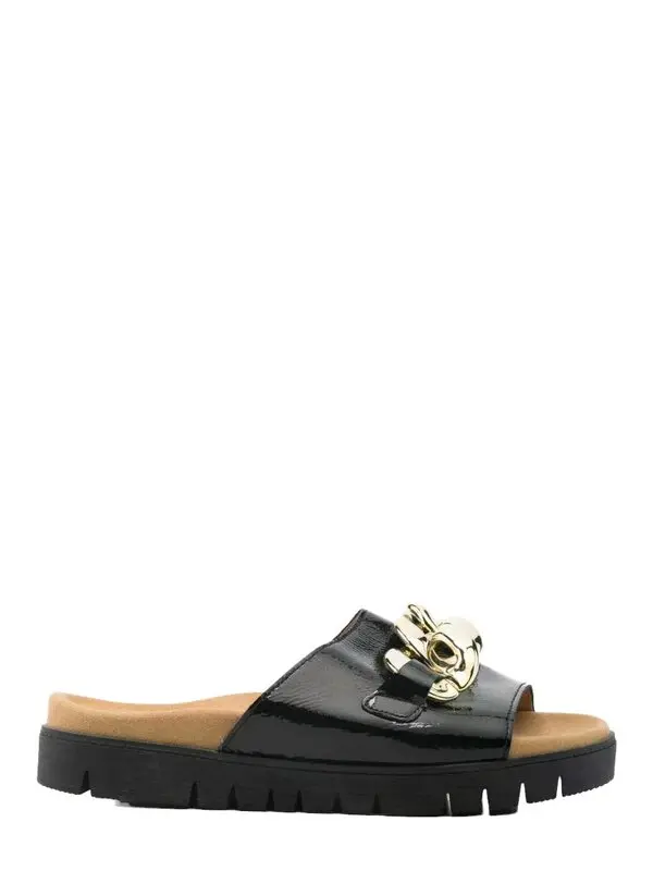 Gabor Chain-embellished Platform Sandals - Black