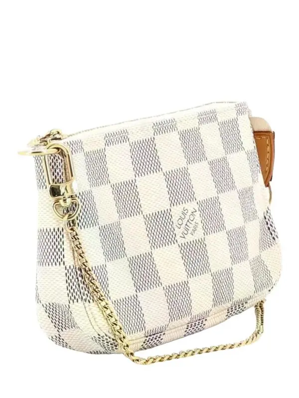 LOUIS VUITTON Damier Pochette Accessoires Mini Clutch - White