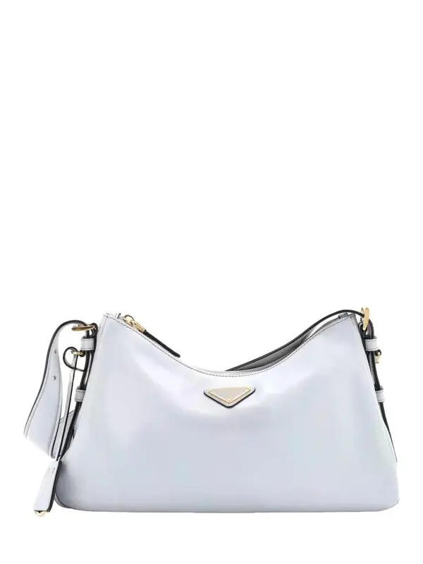 Prada Aimee Leather Hobo Bag - Grey