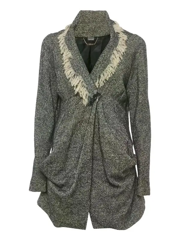 Alexander McQueen Tweed Raw-edge Top - Grey