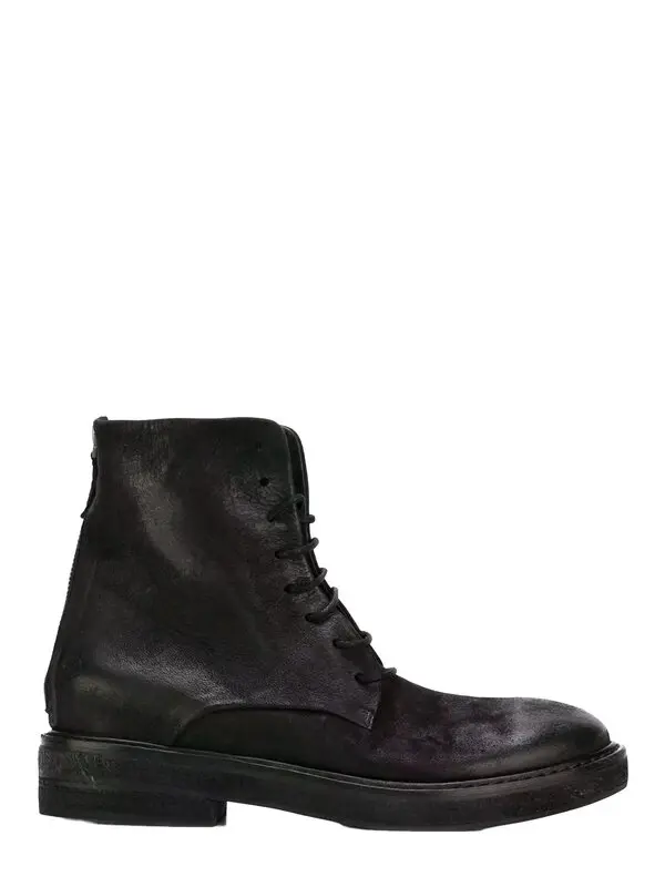 Marsèll Distressed Leather Combat Boots - Black