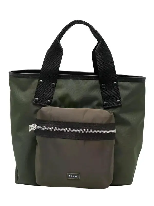 Sacai Pocket Handle Tote Bag - Green