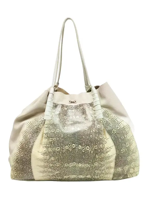 Nina Ricci Lizard Leather Tote - Neutrals