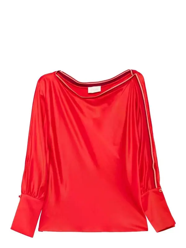 DANAMÉ Asymmetric-neck Top - Red
