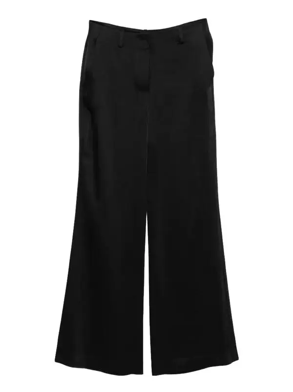 Theory Satin Flared Trousers - Black