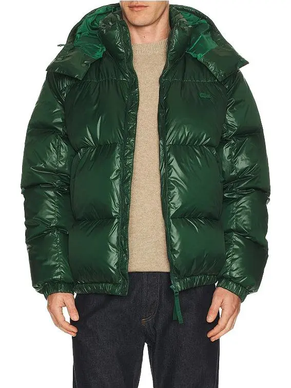 Lacoste Nylon Shiney Puffer Jacket - Green