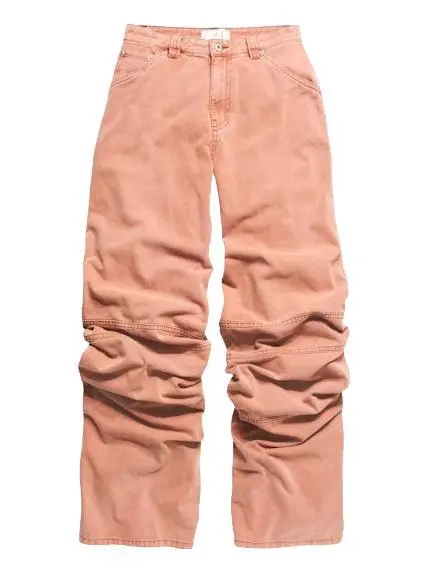 H&m Slouchy Twill Pants - Peach Pink