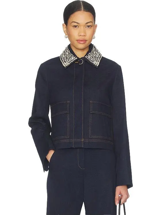 Veronica Beard Embellished Barrington Jacket - Midnight Wash