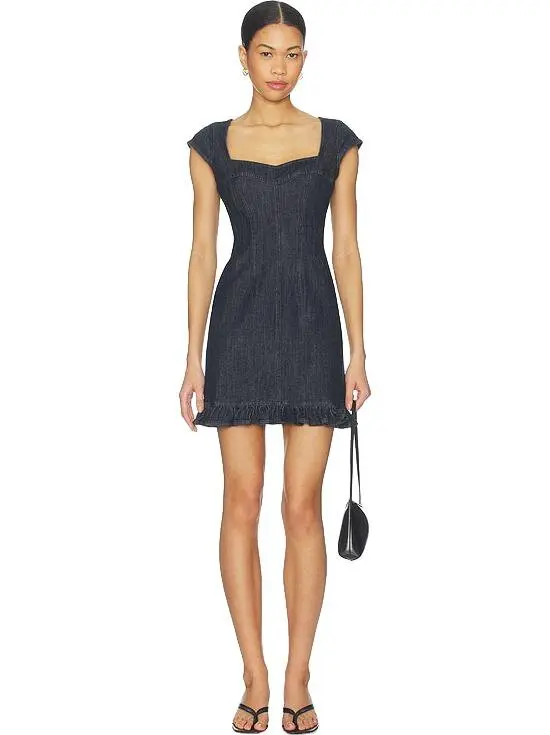 Steve Madden Minta Denim Mini Dress - Dark Indigo