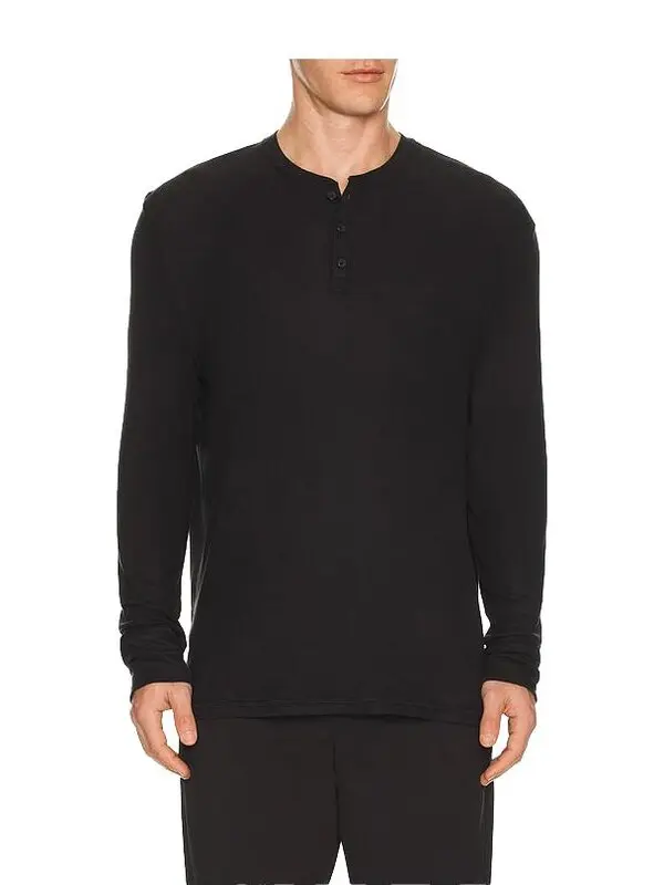 Tommy John Tri Blend Lounge Henley - Black
