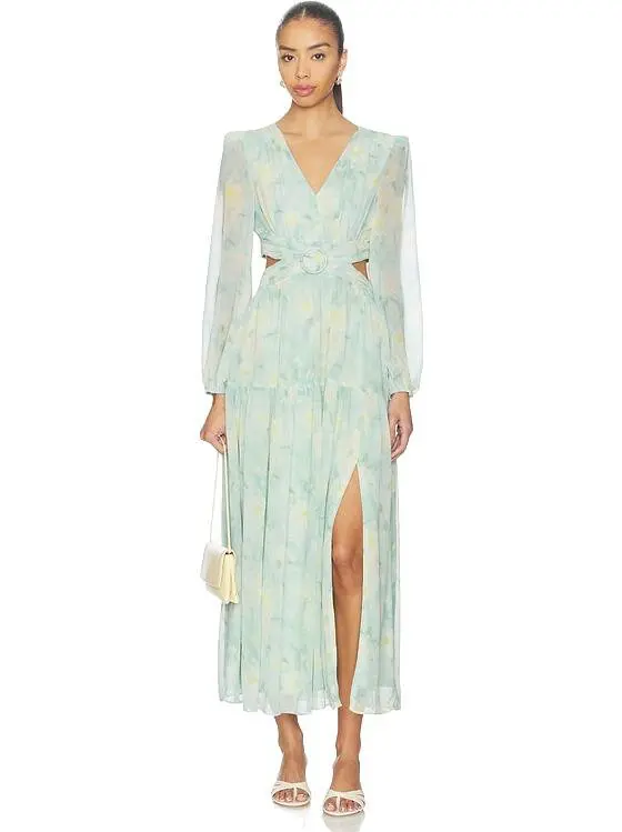 Astr The Label Klarissa Dress - Seafoam Flora