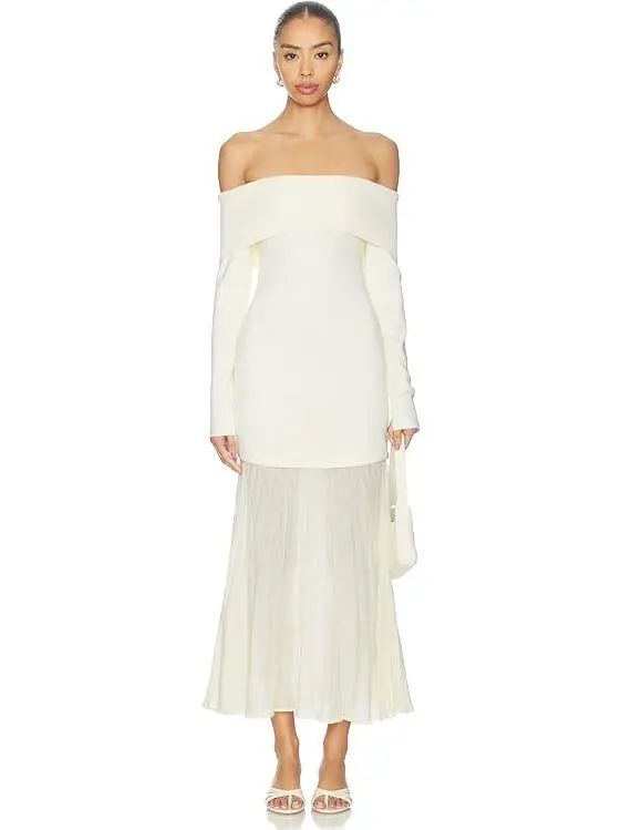 Astr The Label Lidia Off-the-shoulder Dress - Cream