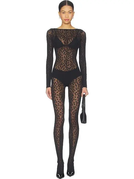 Wolford Sweet Dots Catsuit - Black