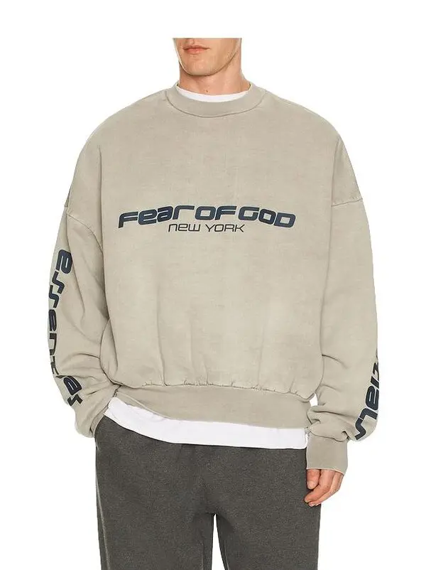 Fear Of God Cropped Relaxed Sweatshirt - Smoke Grey
