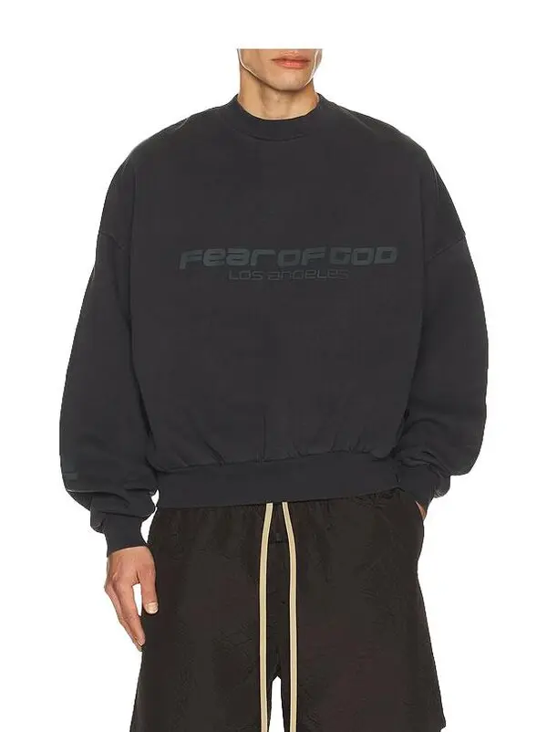 Fear Of God Cropped Relaxed Sweatshirt - Vintage Black