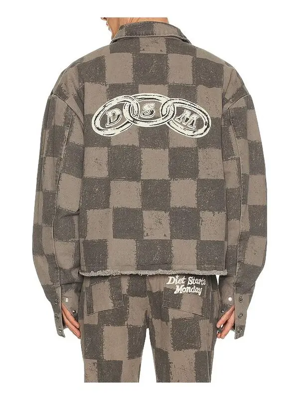 DIET STARTS MONDAY Dylan Jacket - Checkered Grey