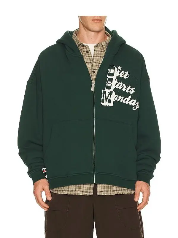 DIET STARTS MONDAY Star Full Zip Sweatshirt - Pine