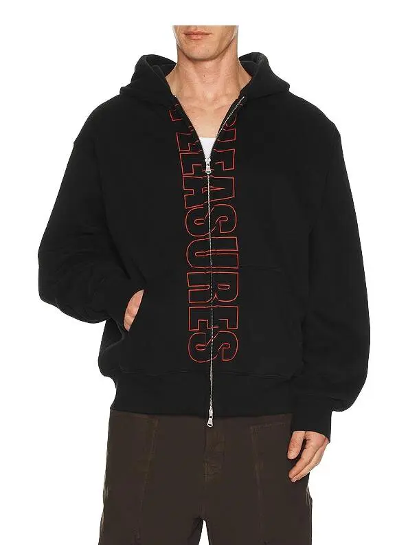 PLEASURES Impact Zip Hoodie - Black