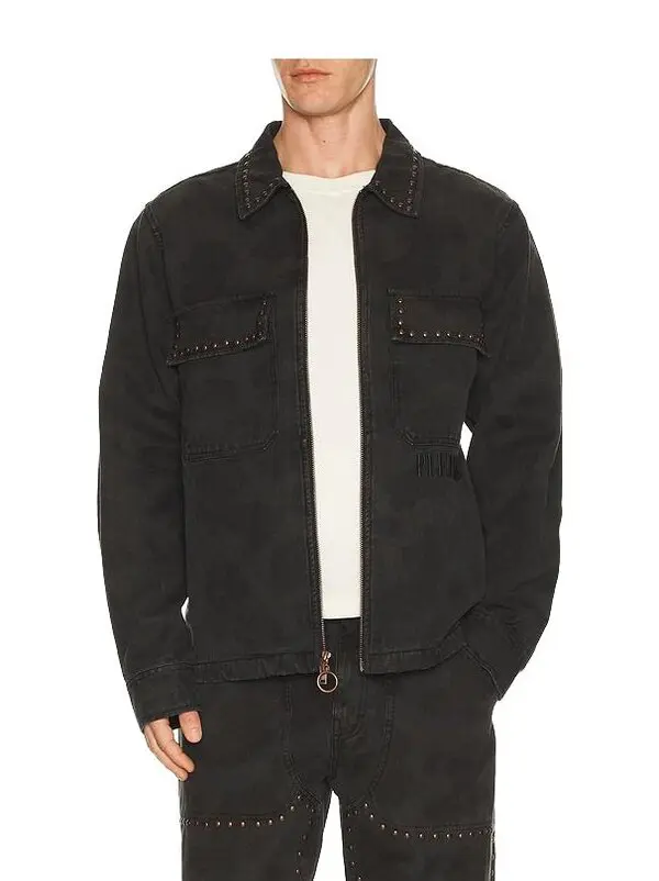PLEASURES Cowhide Work Jacket - Black