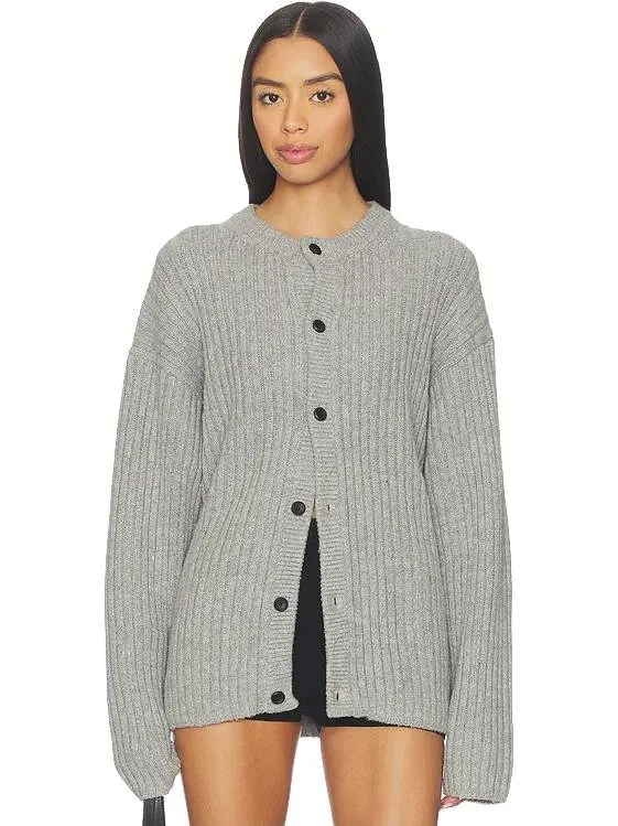Calvin Klein Chunky Cotton Blend Cardigan - Heroic Grey Heather