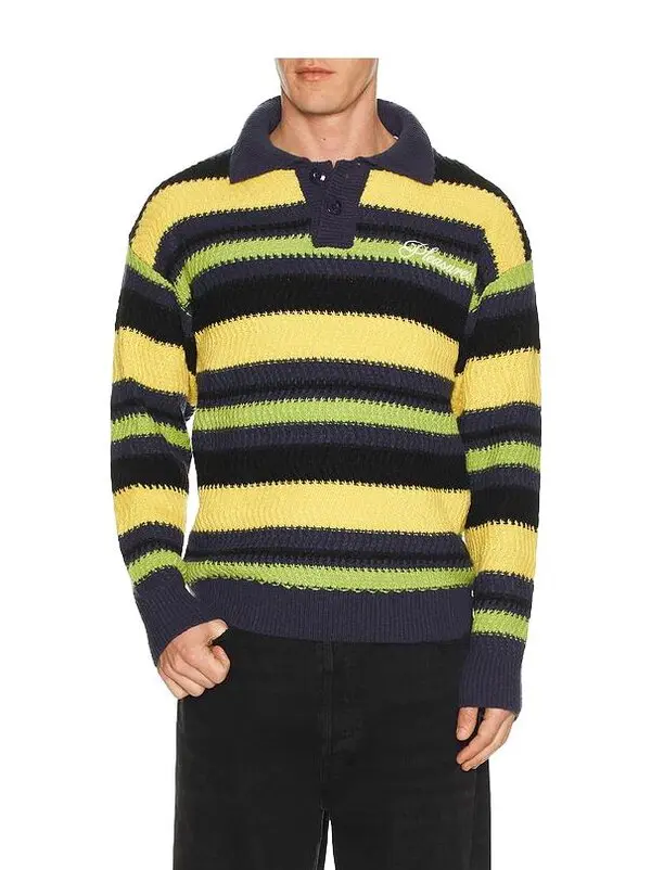 PLEASURES Cooper Polo Sweater - Yellow