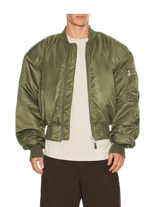 ENTIRE STUDIOS Cropped Broad Bomber - Khaki