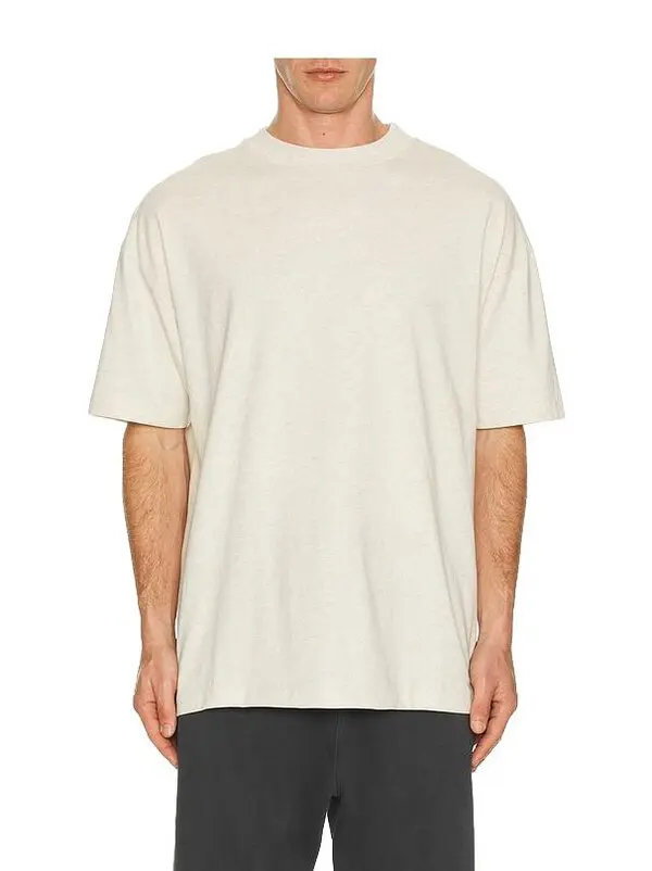 Fear Of God Classic Short Sleeve Tee In Grey - Oatmeal Heather