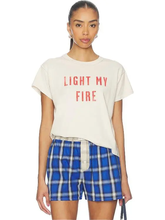 Daydreamer The Doors Light My Fire Reverse Gf Tee - Dirty White