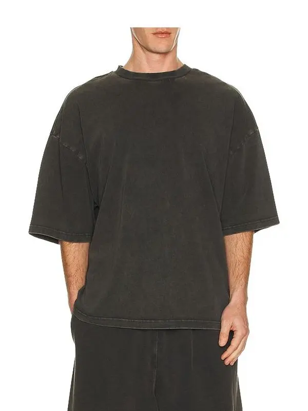 ENTIRE STUDIOS Heavy Boxy Tee In Black - Washed Black