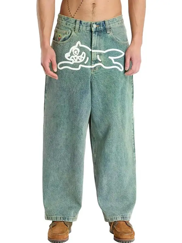 ICECREAM Running Dog Button-fastening Jeans - Blue