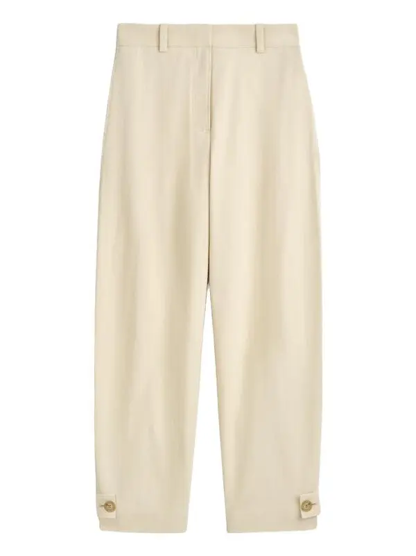 Cos Barrel-leg Cotton Utility Trousers - Light Beige