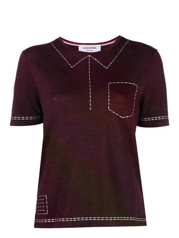 Thom Browne Trompe-l'œil Short-sleeve T-shirt - Red