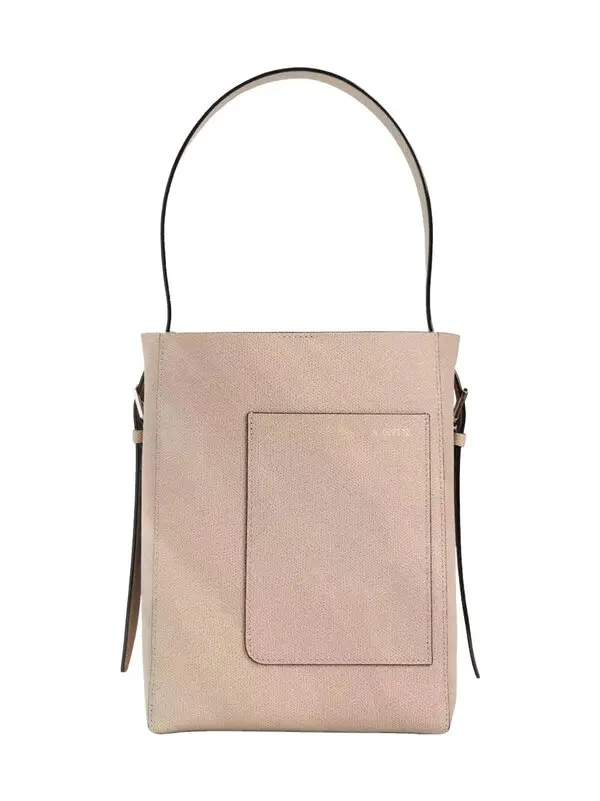 VALEXTRA Mini Leather Bucket Bag - Neutrals