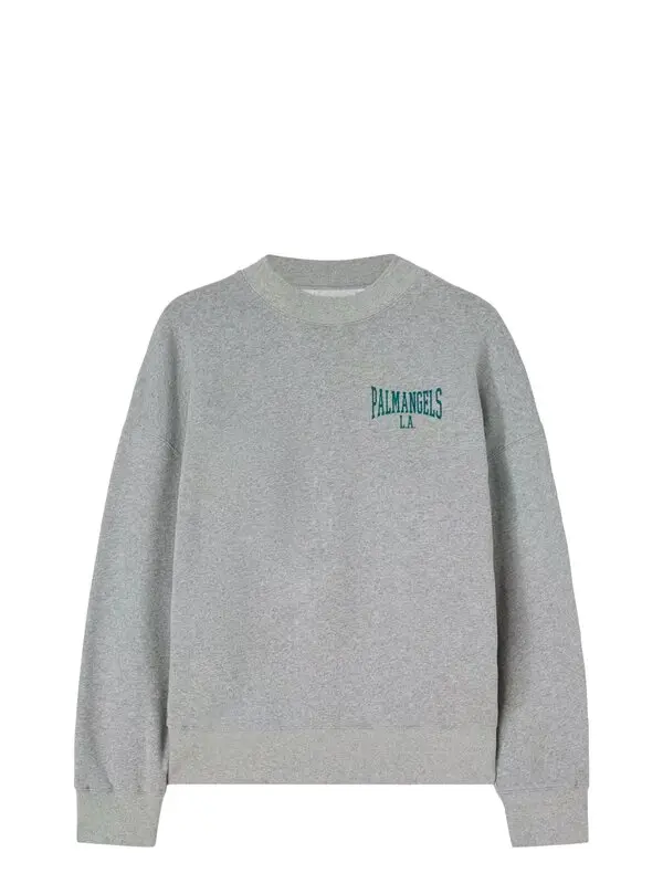 Palm Angels Logo-print Cotton Sweatshirt - Grey