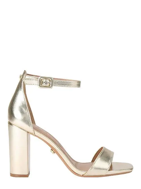 Carvela Faux-leather Heeled Sandals - Gold