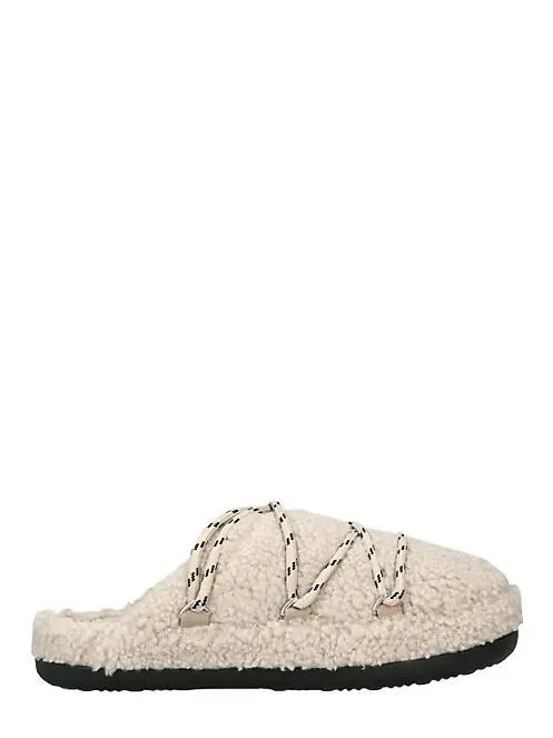 Moon Boot Teddy Faux-shearling Slippers - Bone