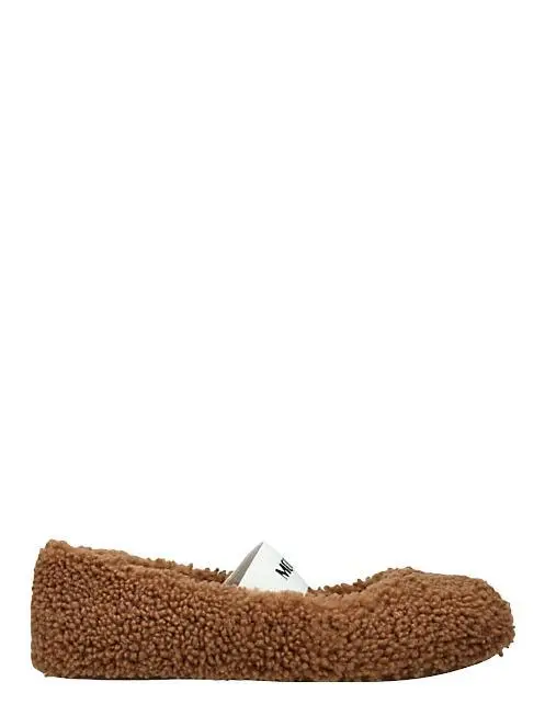 Moon Boot Shearling Ballerina Flats - Mid Brown