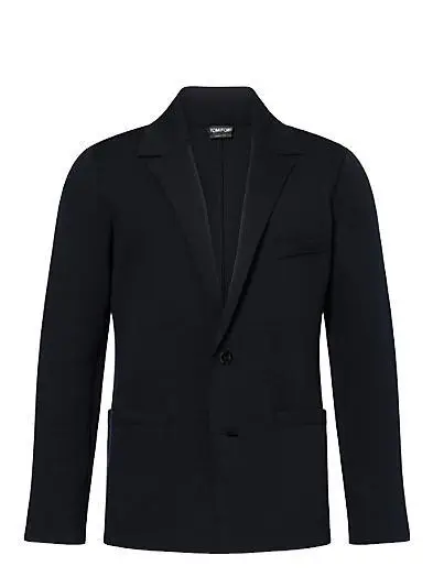 TOM FORD Single-breasted Double Face Wool Jacket - Black