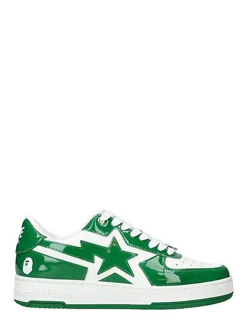 A BATHING APE Sta Icon #1 M2 Leather Trainers - Green