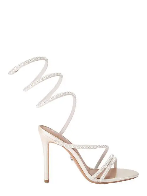 Carvela Spiral 105 Faux-leather Heeled Sandals - Champagne