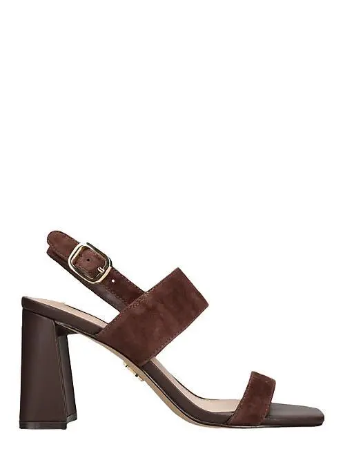 Steve Madden Wendie 880 Suede Heeled Sandals - Dark Brown