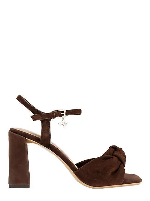 Kurt Geiger Signet Suede Heeled Sandals - Brown