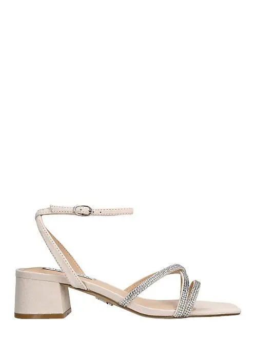 Steve Madden Suede Heeled Sandals - White