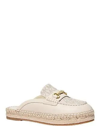 Michael Kors Carson Leather And Signature Logo Espadrille Mule - Natural